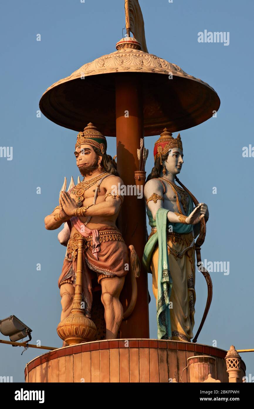 Hanuman and Rama statues, Rishikesh, India Stock Photo - Alamy