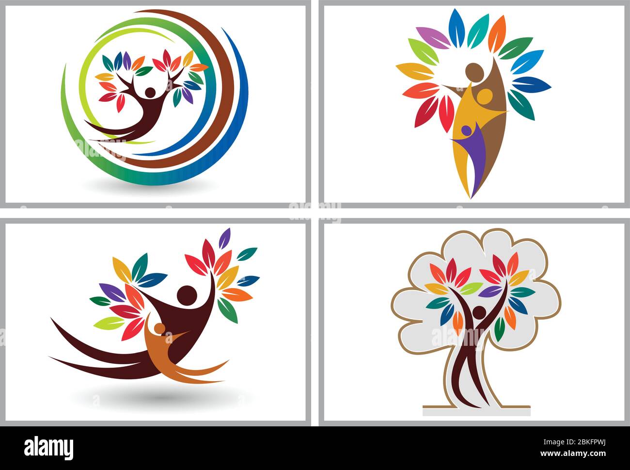 Illustration art of a tree man logo with background Stock Vector Image ...