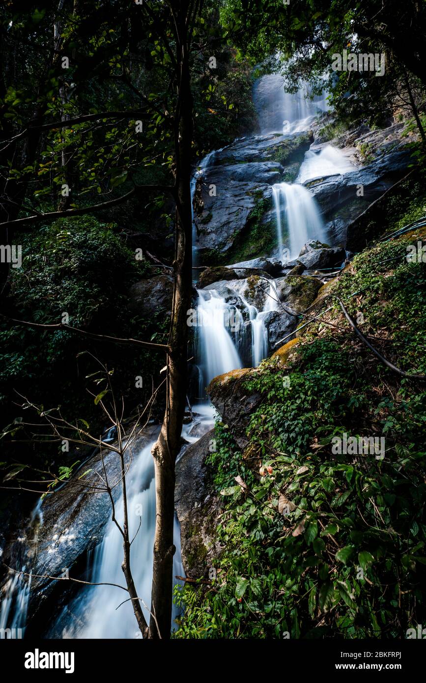 Long exposure Wachiratharn Waterfall, Doi Inthanon National Park ...