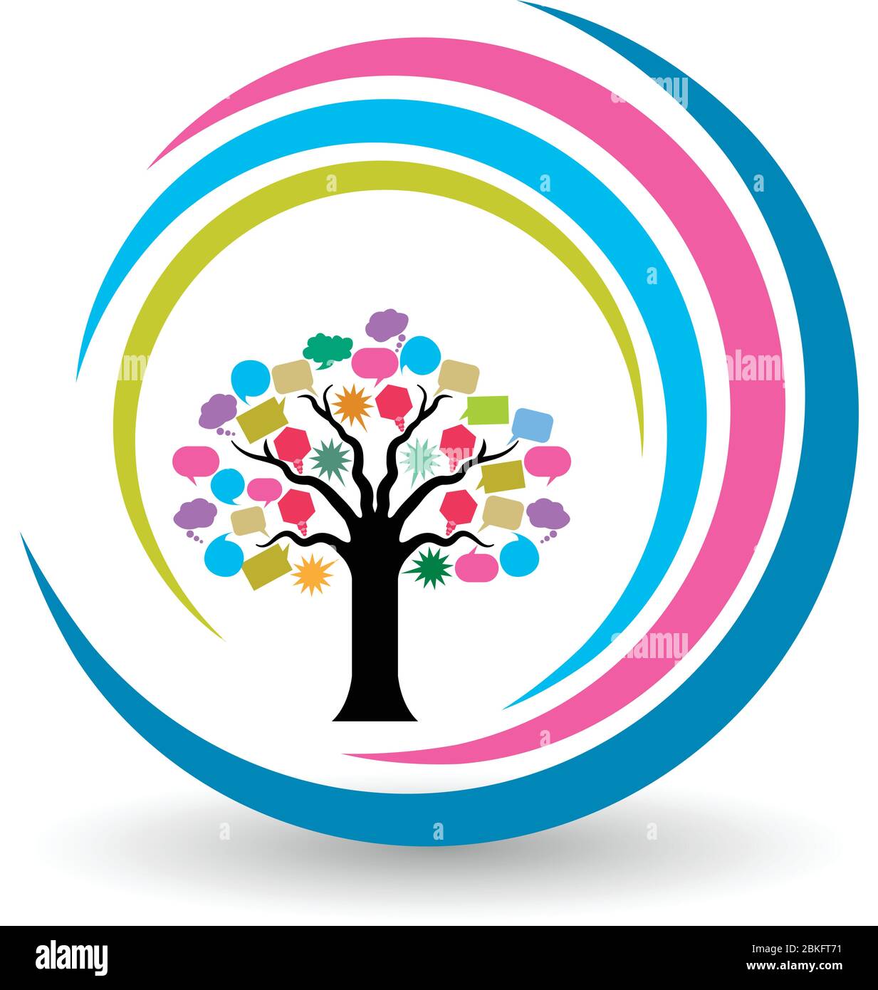 Illustration art of a speech tree logo with isolated background Stock ...
