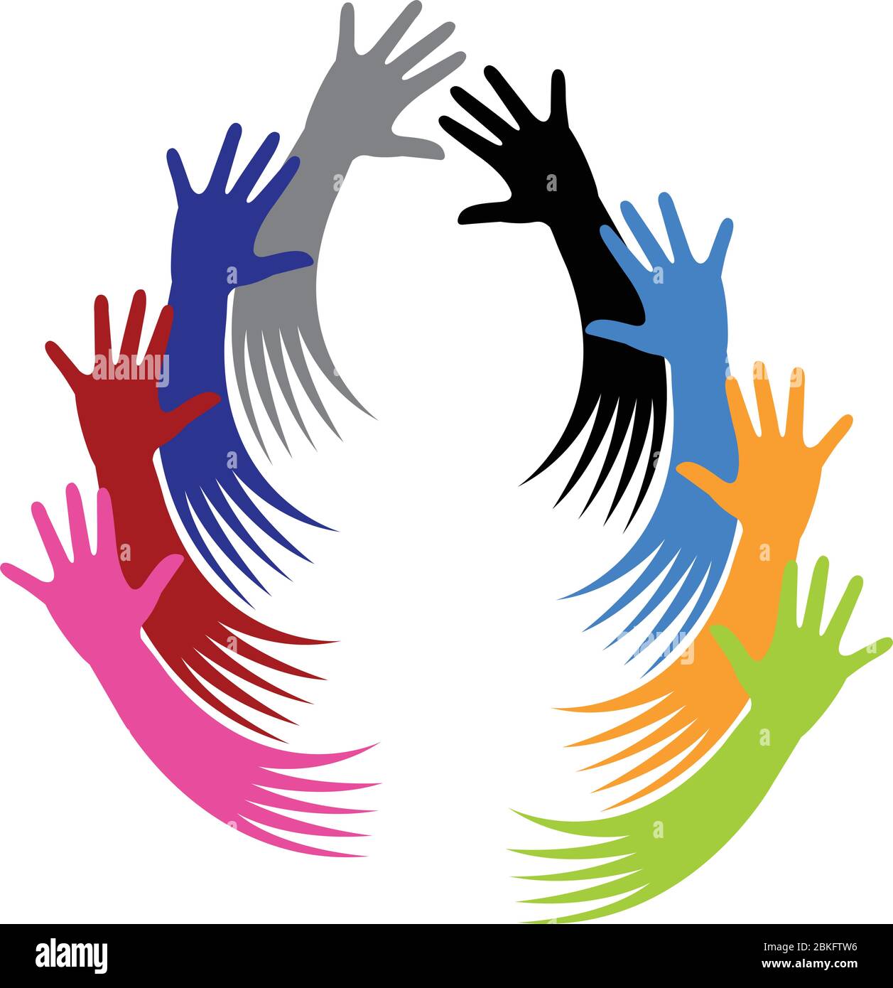 Illustration art of a volunteer hands with white background Stock ...