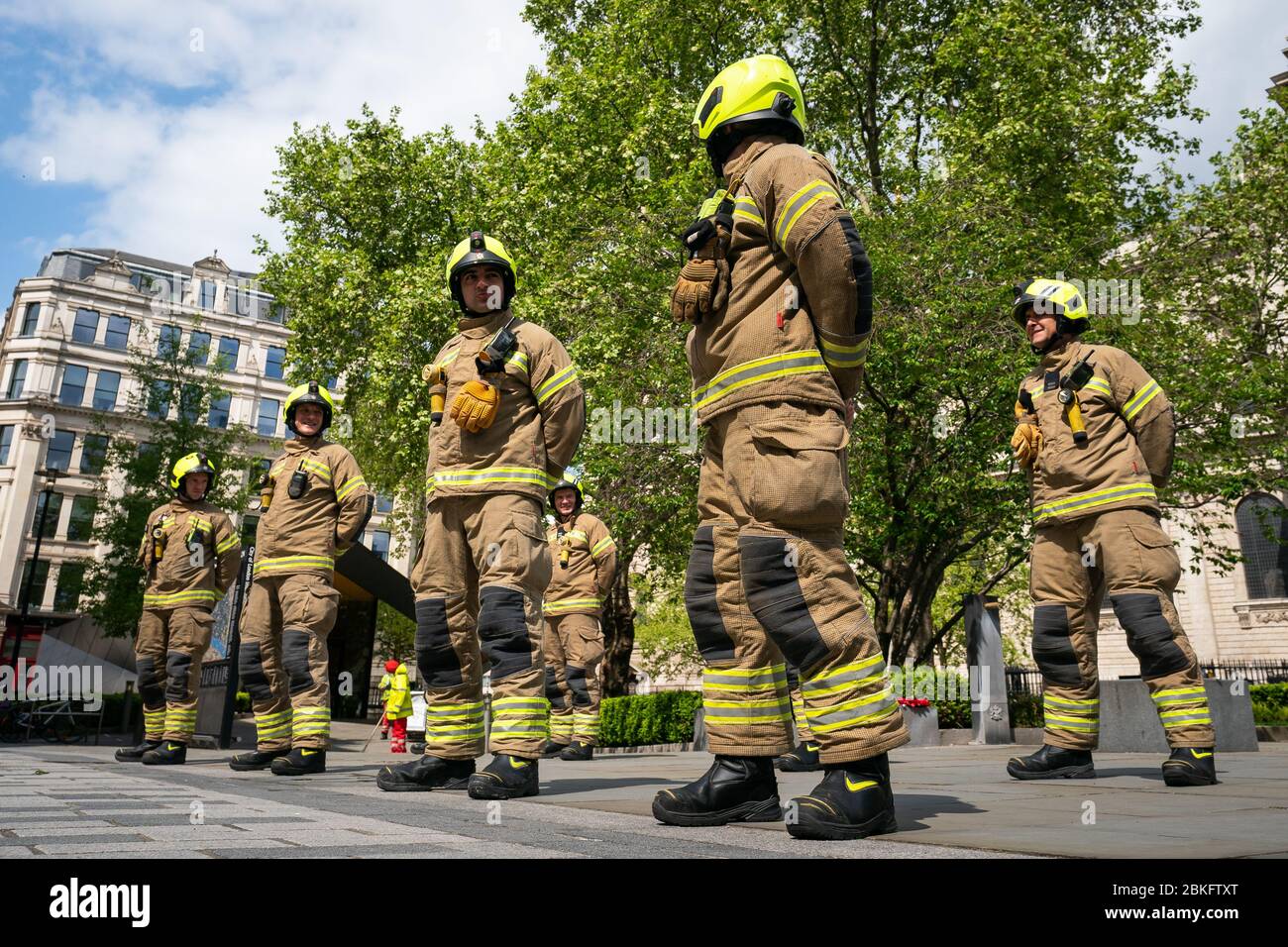 Members of the London Fire Brigade at the National Firefighters ...