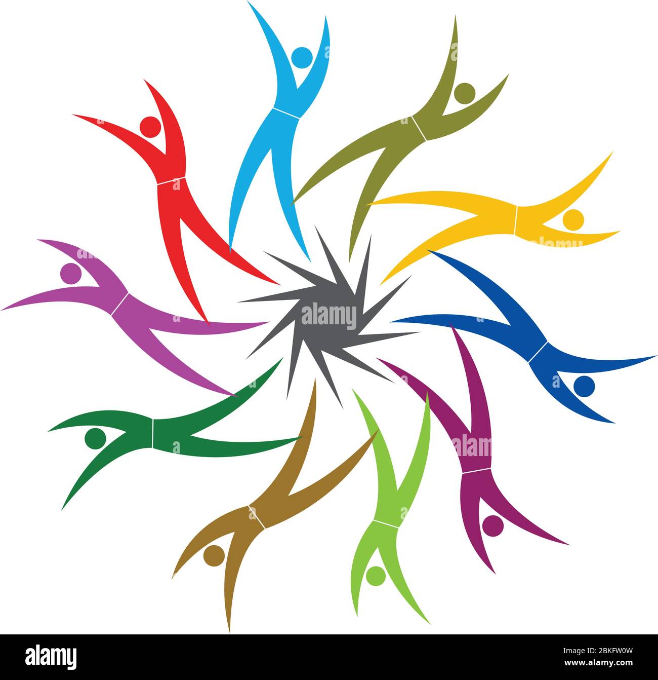 Illustration art of a teamwork work logo with isolated background Stock ...