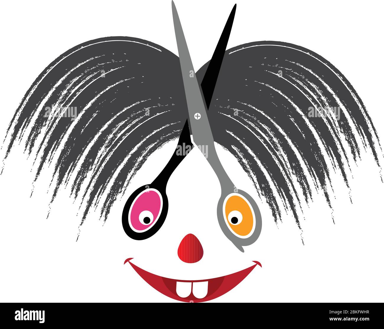 Illustration art of a hair cut logo with isolated background Stock ...