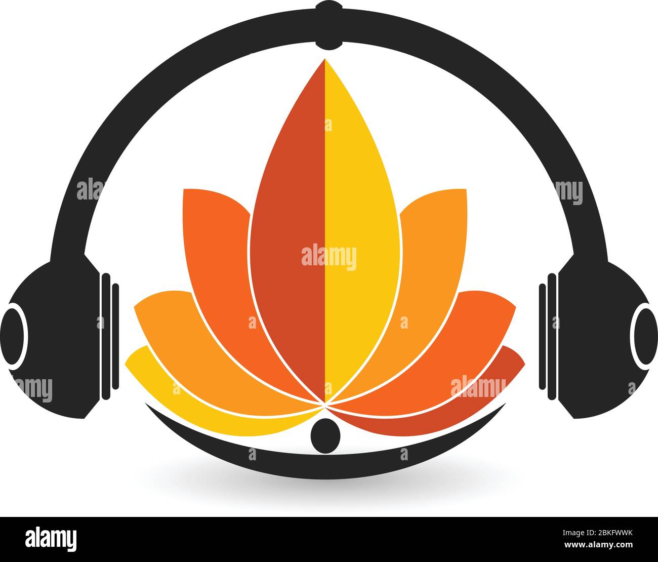 Illustration art of a flower earphone logo with background Stock Vector ...