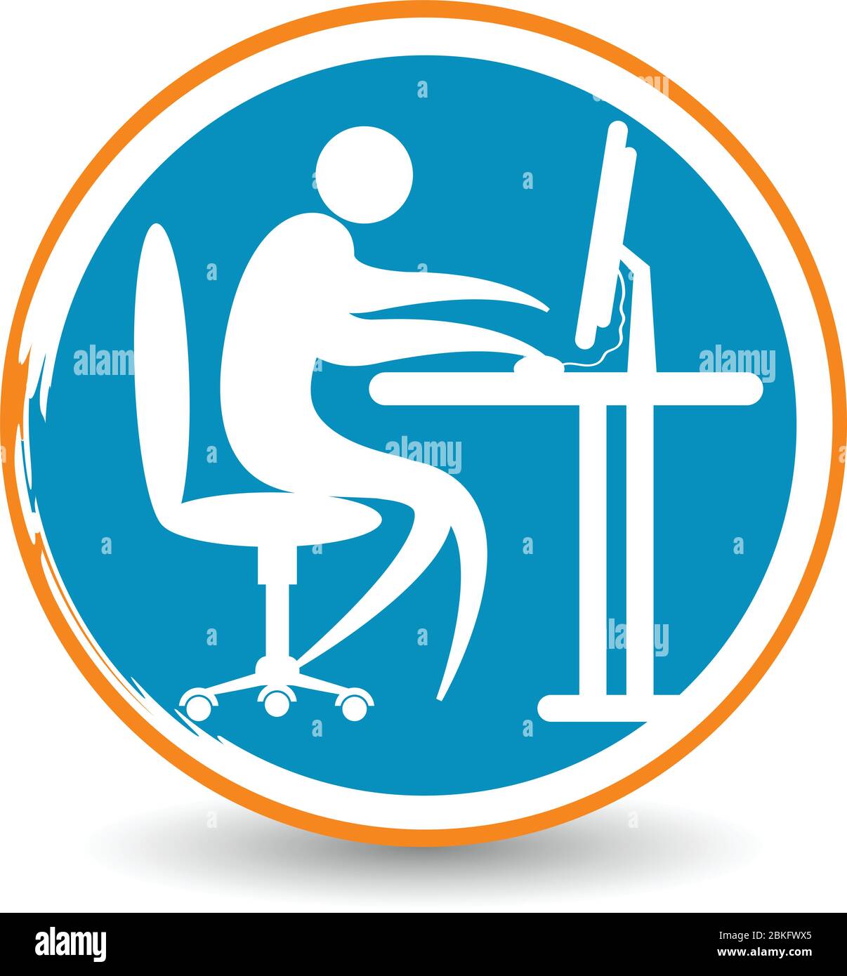 Illustration art of a system worker with isolated background Stock ...