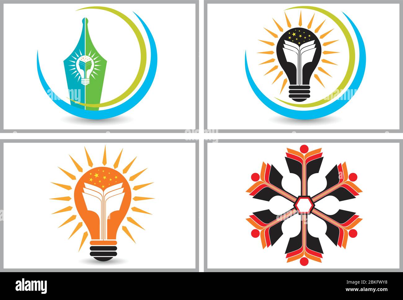 Illustration art of a bright education logos with background Stock ...