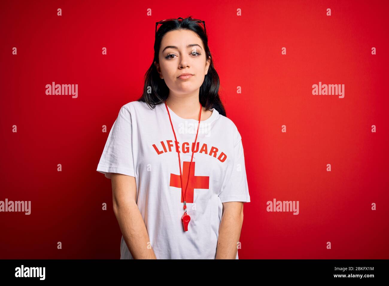 Security guard thinking woman hi-res stock photography and images - Alamy