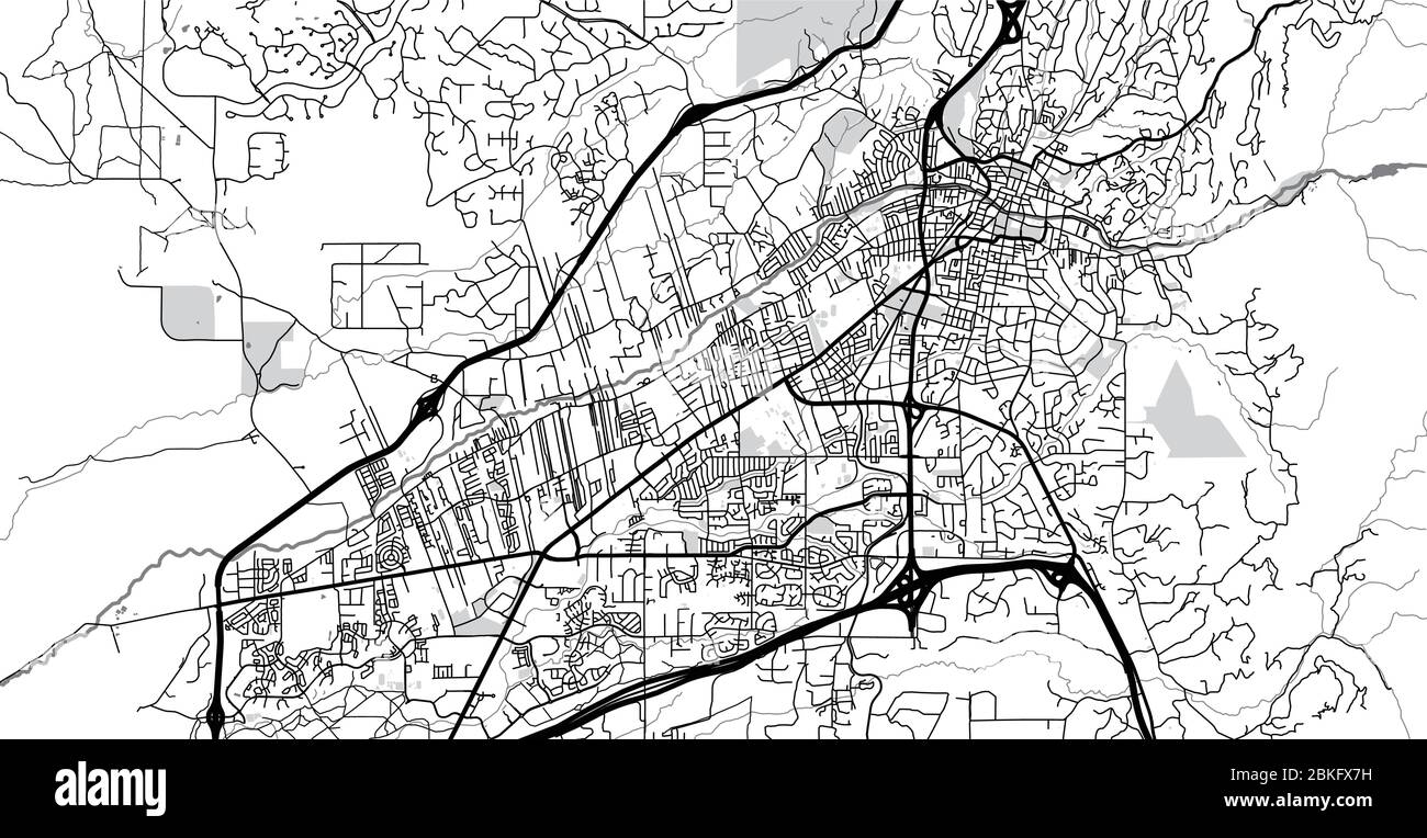 Urban vector city map of Santa Fe, USA. New Mexico state capital Stock ...