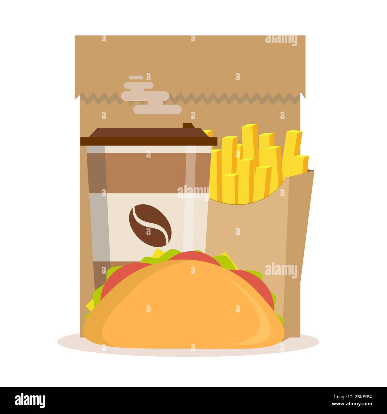 Burger paper takeaway box Stock Vector Images - Alamy