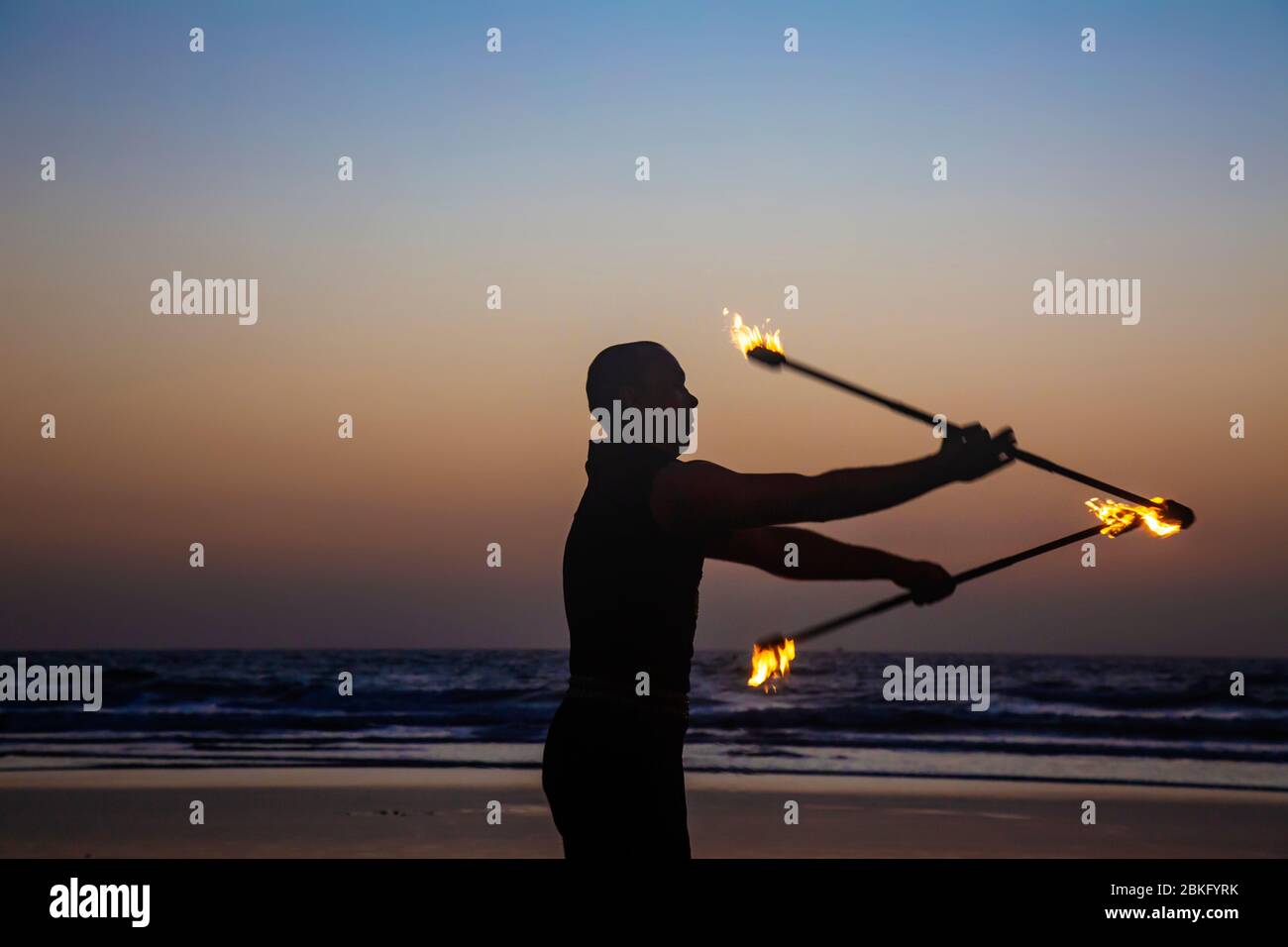 Fire juggler performance india hi-res stock photography and images - Alamy