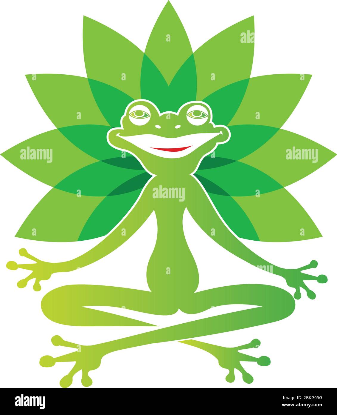 Illustration art of a yoga frog with isolated background Stock Vector ...