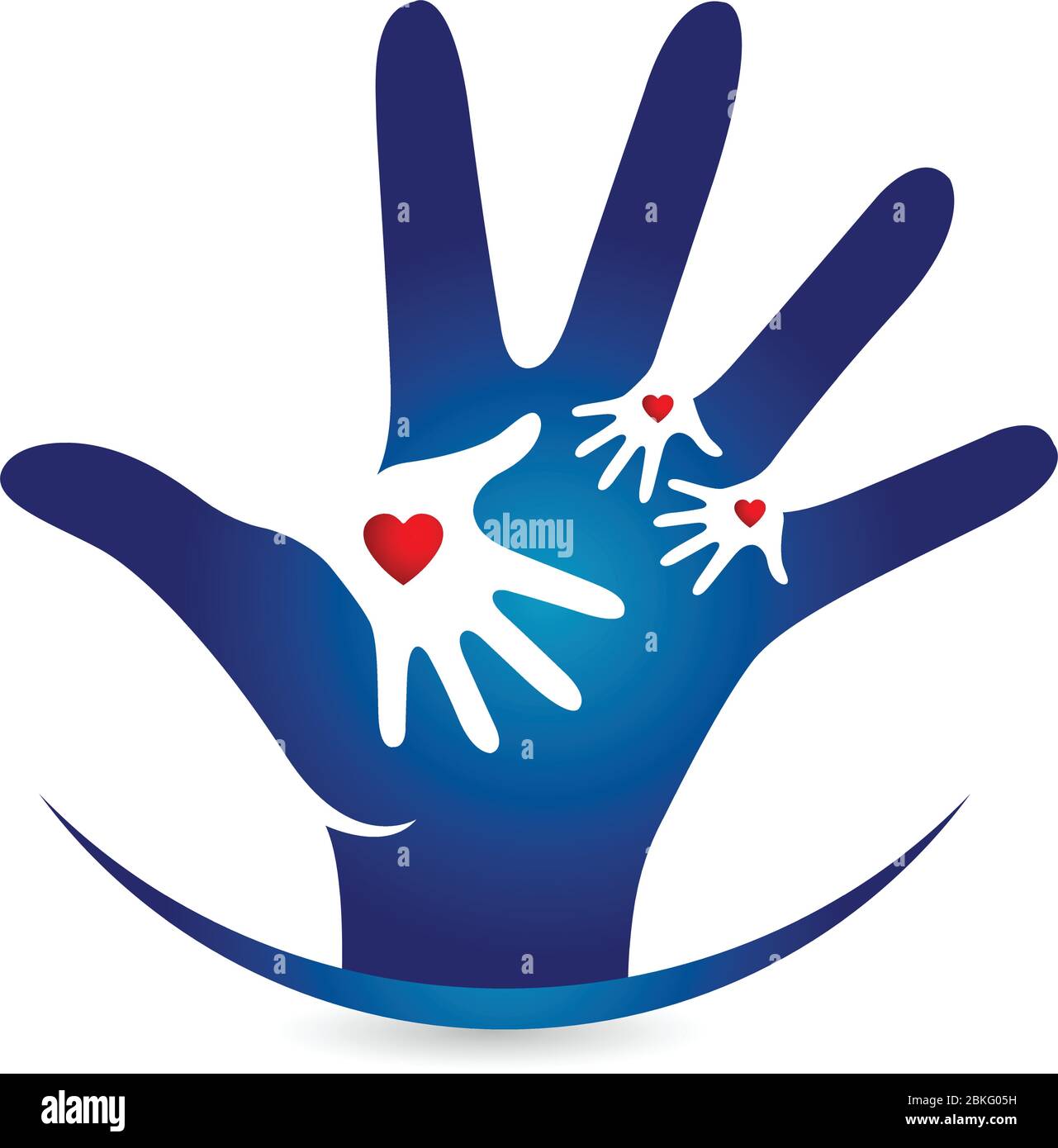 Illustration art of a hand love logo with isolated background Stock ...