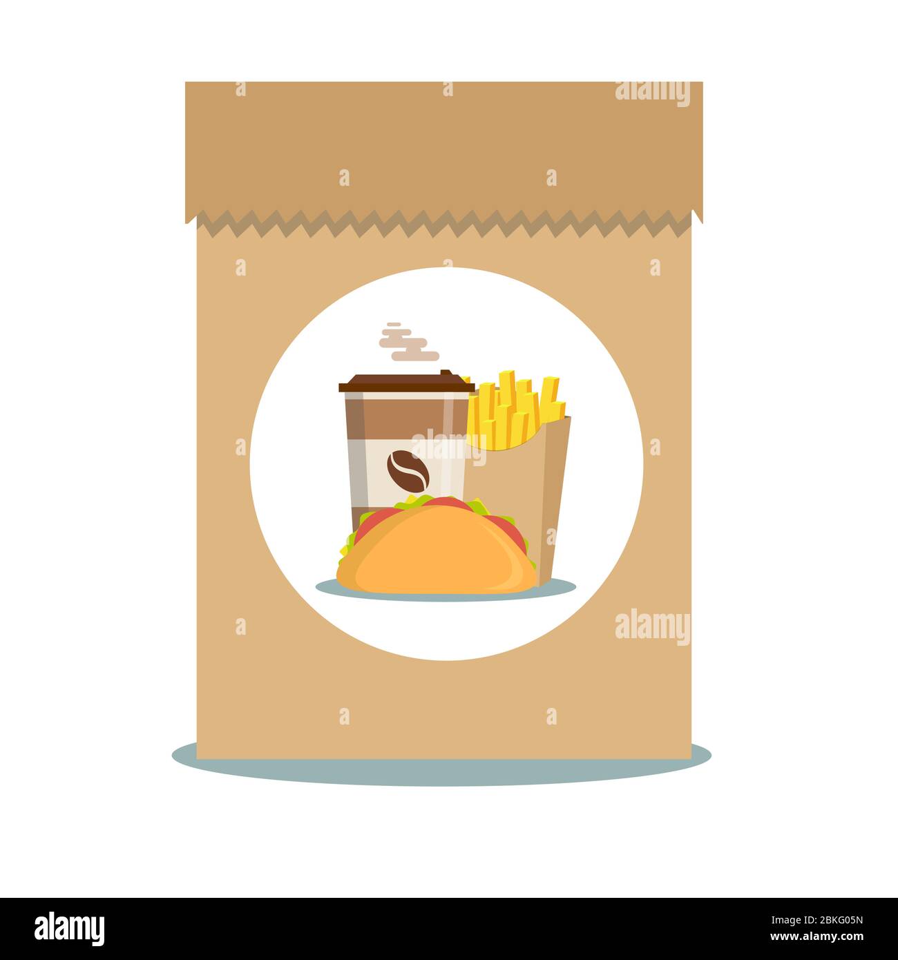 Fast Food - Take Away Handle Lunch Bags Stock Vector Image & Art - Alamy