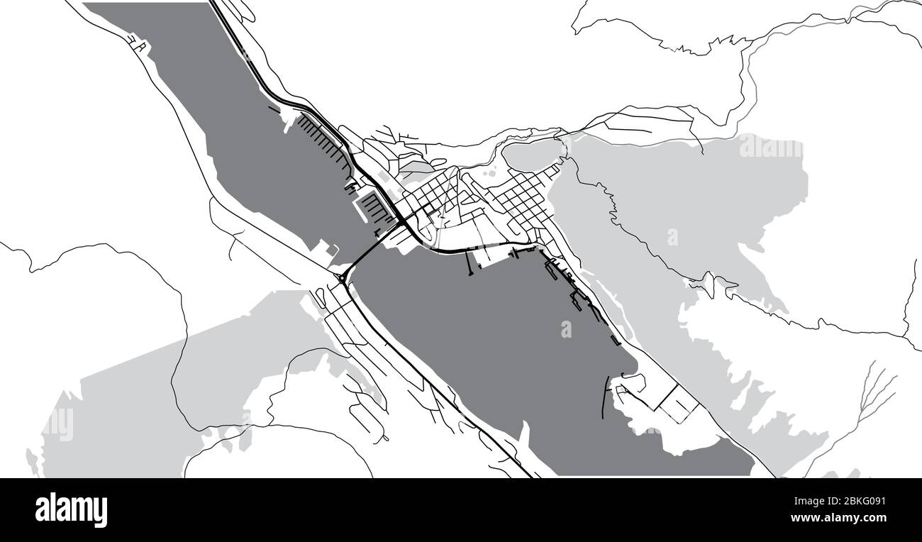 Urban vector city map of Juneau, USA. Alaska state capital Stock Vector ...