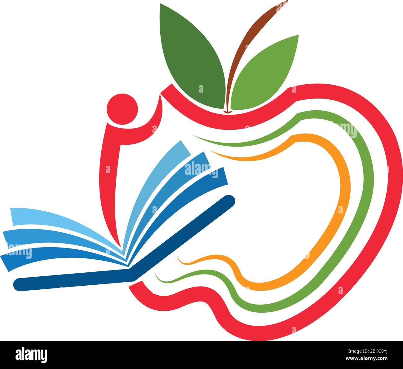 Illustration of an apple education logo with an isolated background ...