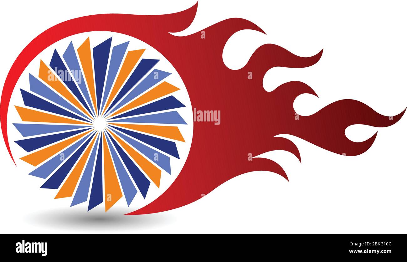 wheel flame logo Stock Vector Image & Art - Alamy