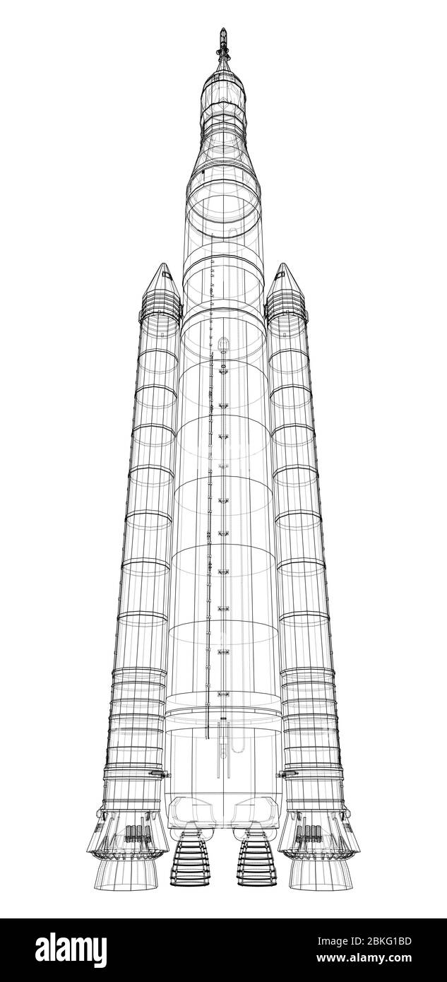 Space rocket concept outline. Vector Stock Vector Image & Art - Alamy