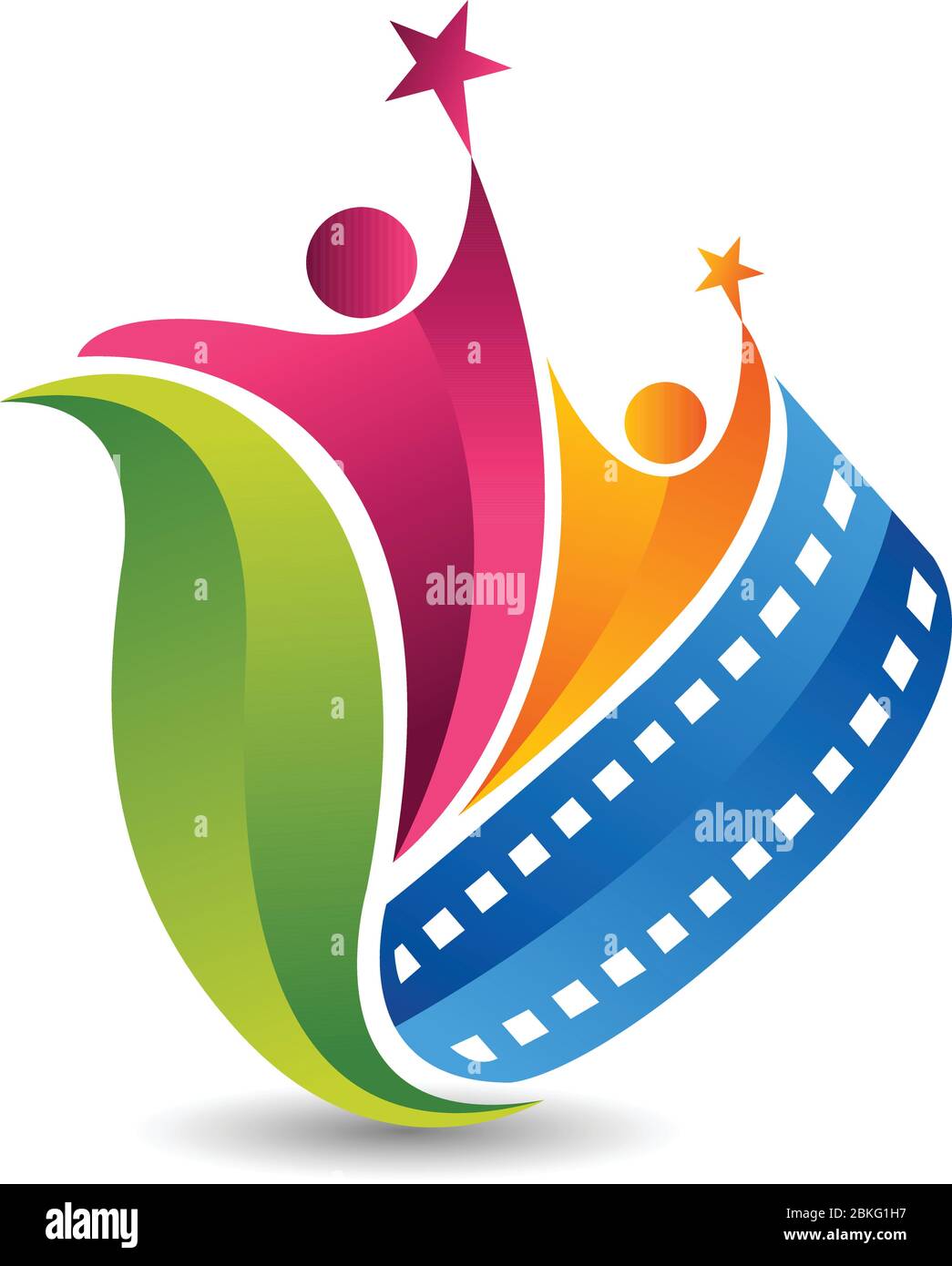 Illustration art of a acting education logo with isolated background ...