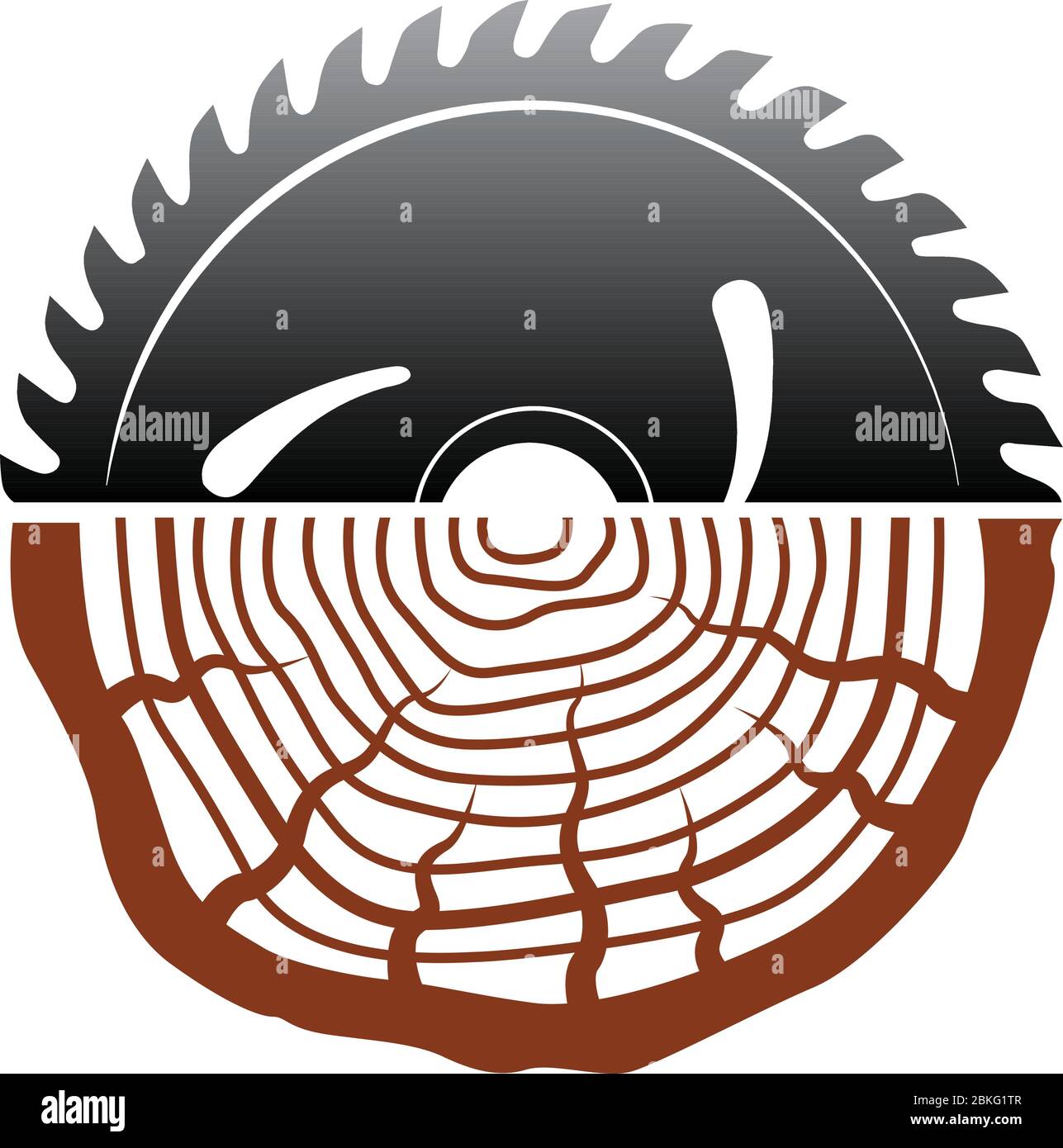 Illustration art of a wood cutting logo design with isolated background ...
