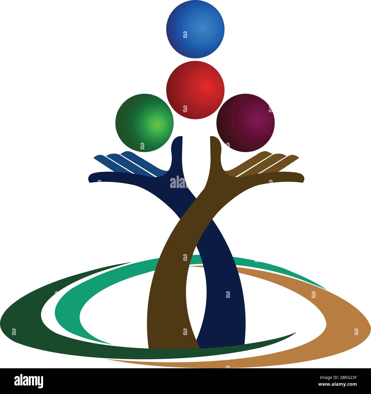 Illustration art of a hands balance logo with isolated background Stock ...