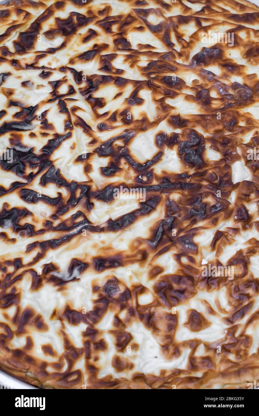 Traditional Turkish cheese pienamed Suborek, Chebureki or Suberek. Meat ...