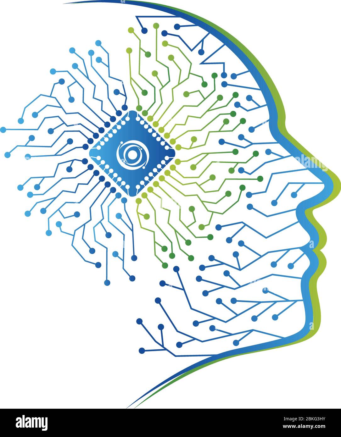 Human head electronic circuit Stock Vector Images - Alamy
