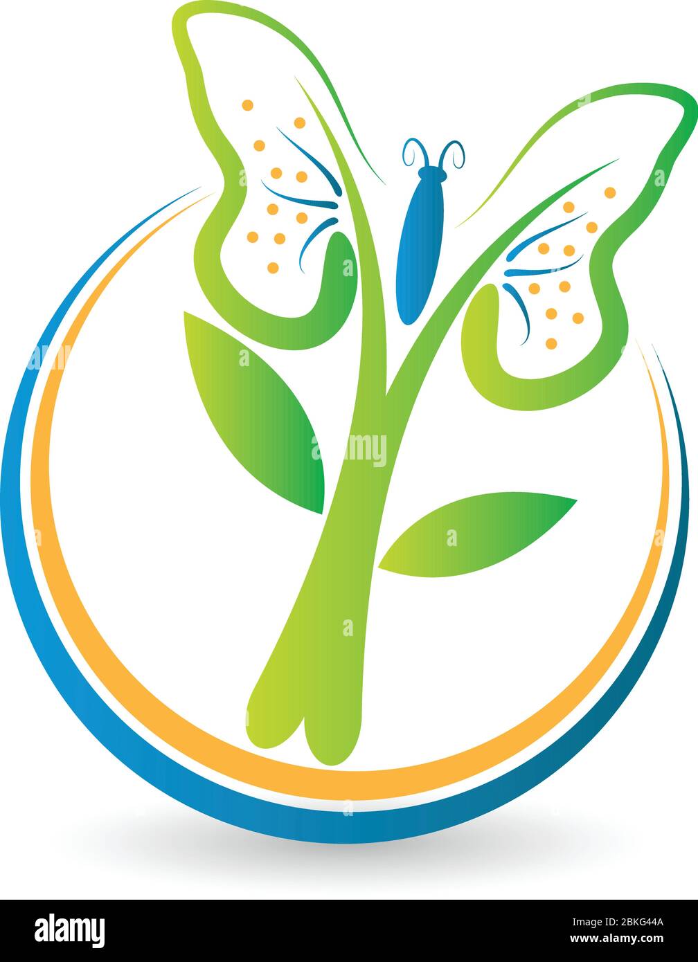 Illustration art of a butterfly tree logo with isolated background ...