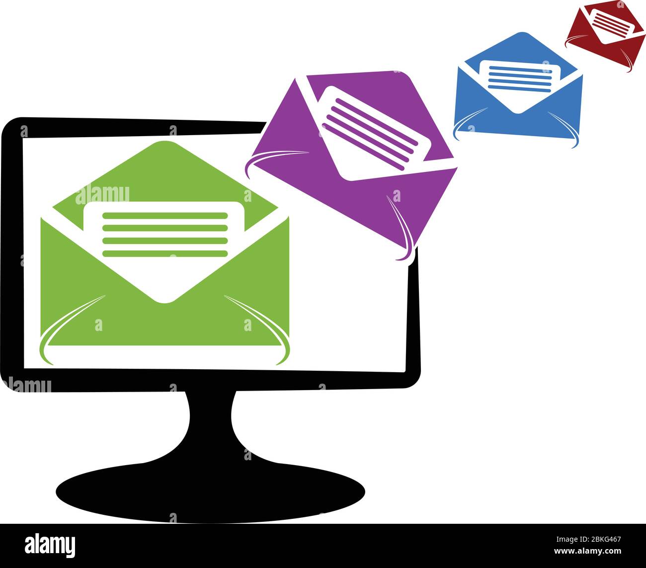 Illustration art of a system send mail logo with isolated background ...