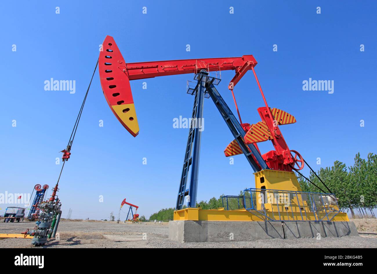 Beam pumping unit, also called a crank balanced beam pumping unit, the ...