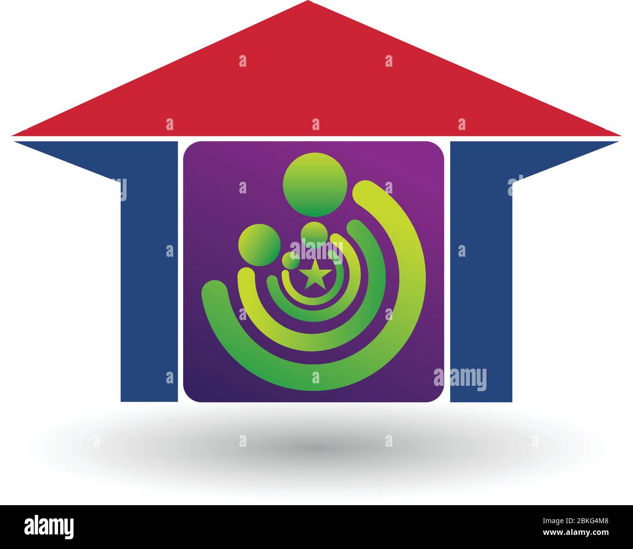 Illustration art of a family house logo with isolated background Stock ...