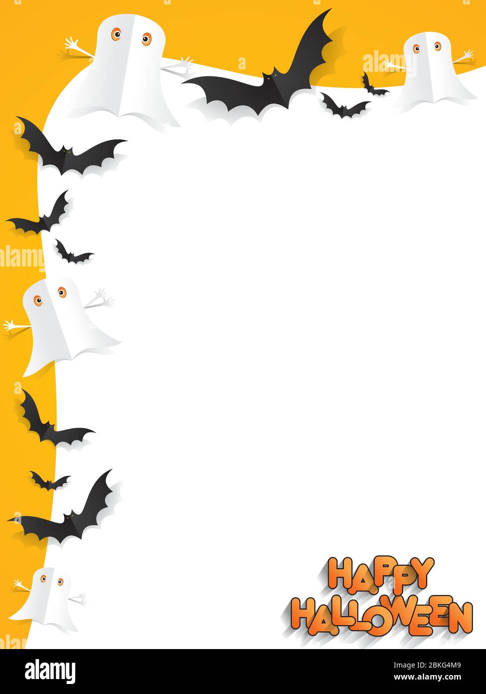 Happy Halloween card on background vector illustration Stock Vector ...