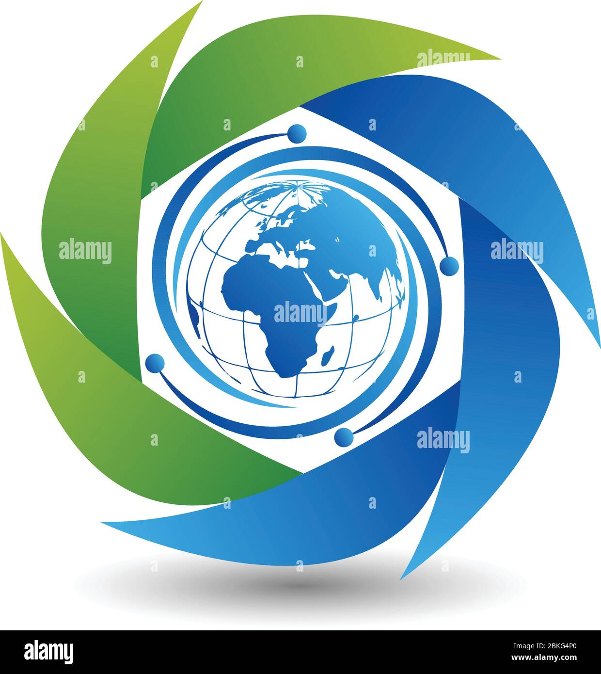 Illustration art of a globe around logo with isolated background Stock ...