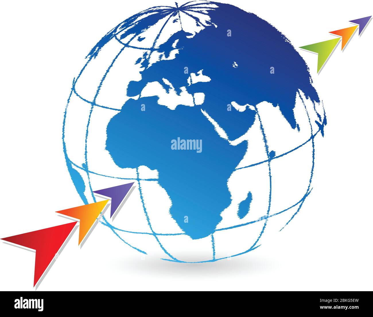Illustration art of a arrow global logo with isolated background Stock ...