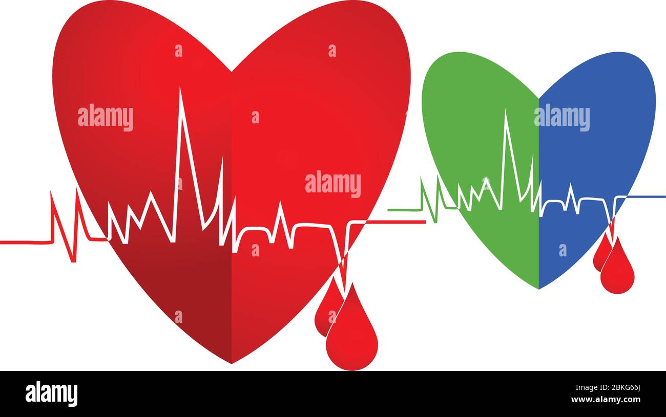 Illustration art of heart beating logo with isolated background Stock ...
