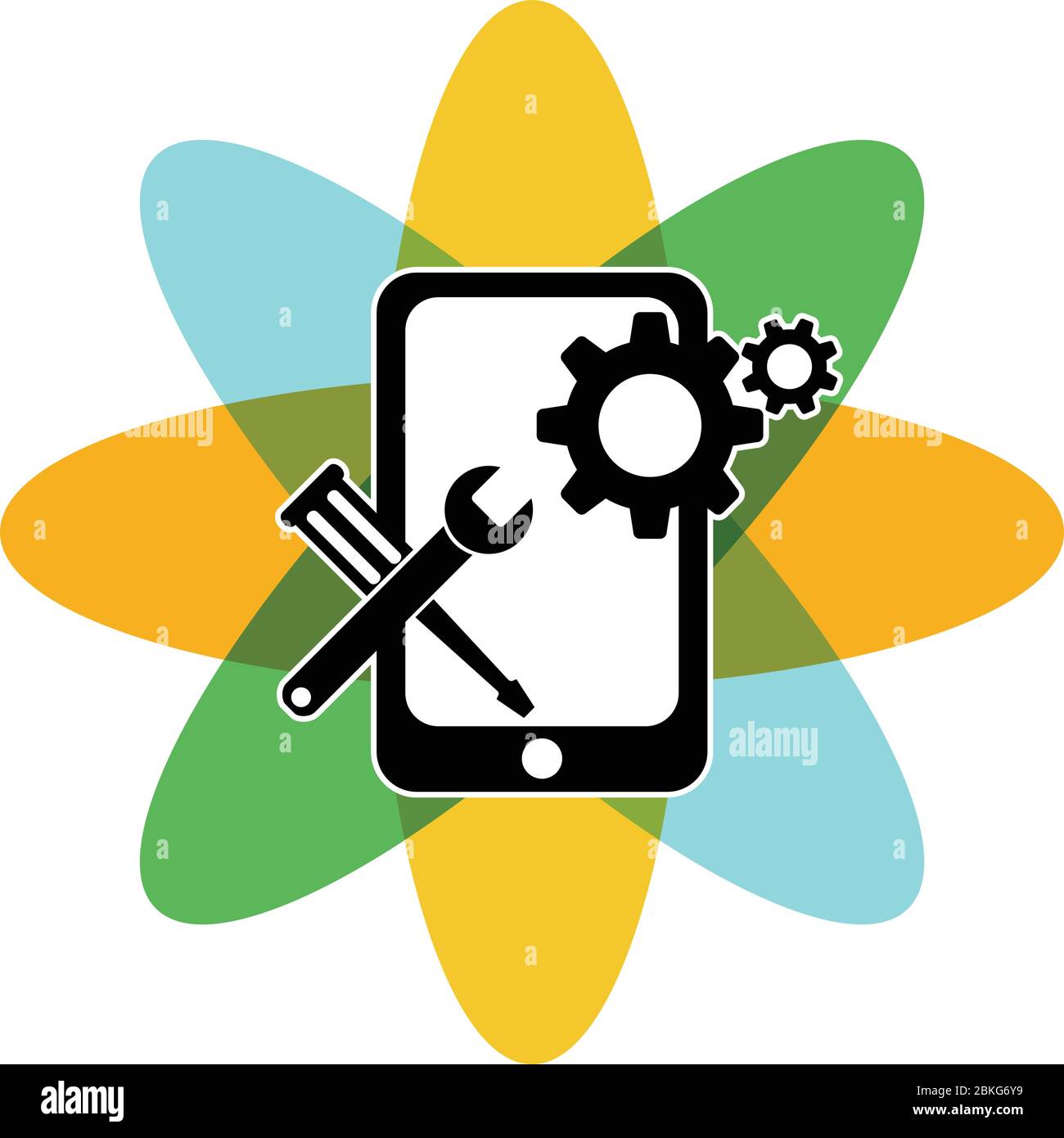 Illustration art of a mobile repair logo with isolated background Stock ...