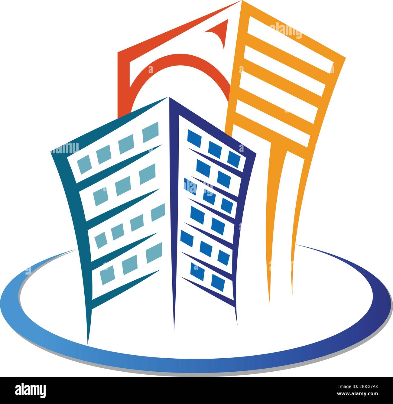 Illustration art of a building logo with isolated background Stock ...