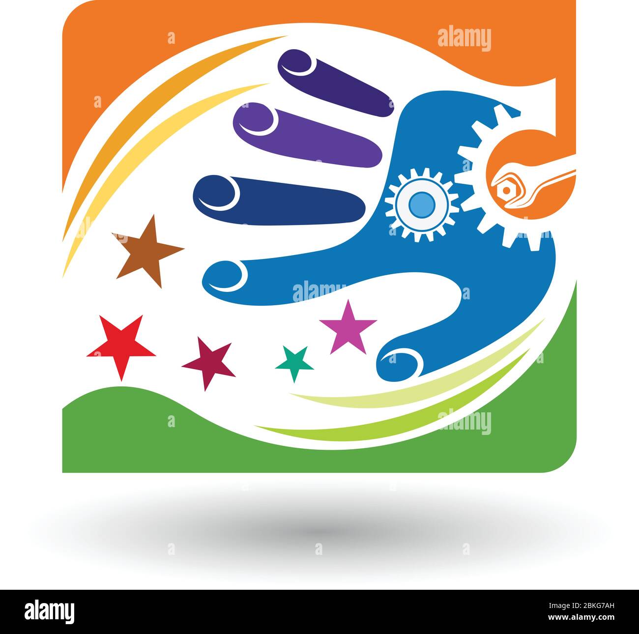 Illustration art of a factory friend logo with isolated background ...