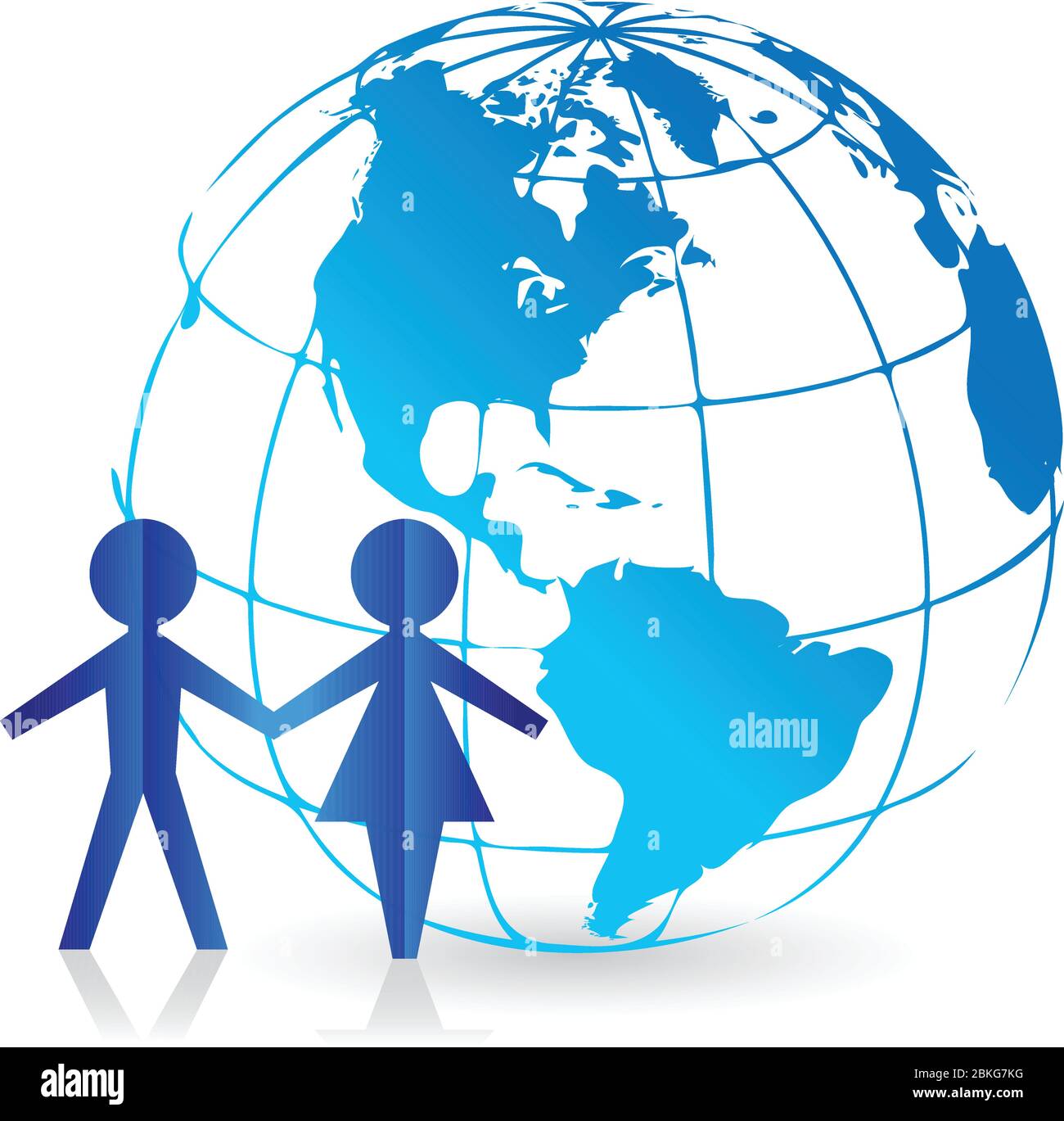 Illustration art of a couple world logo with isolated background Stock ...