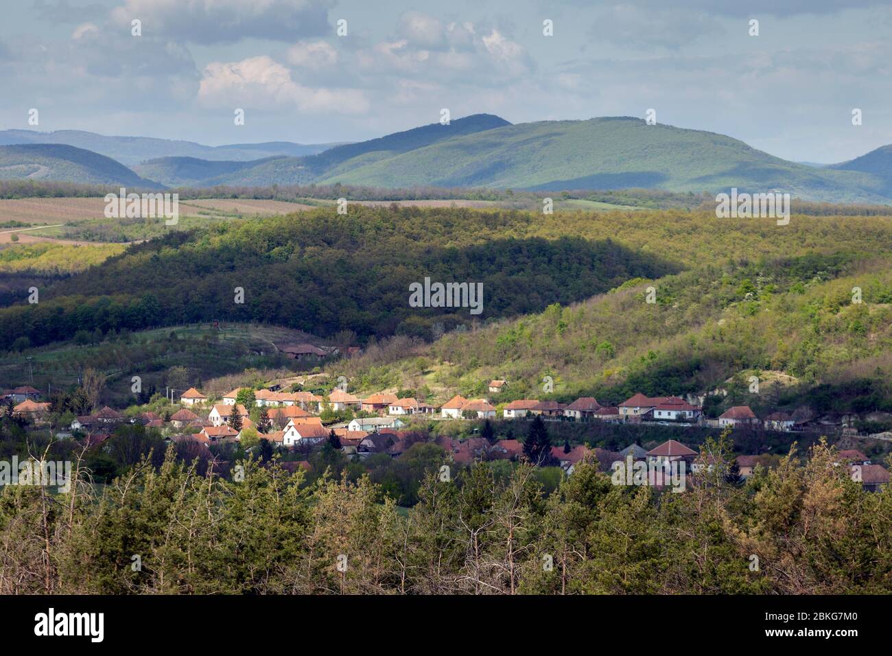 View from the Nagyvolgy-teto mountain in the Bukk, Hungary Stock Photo ...