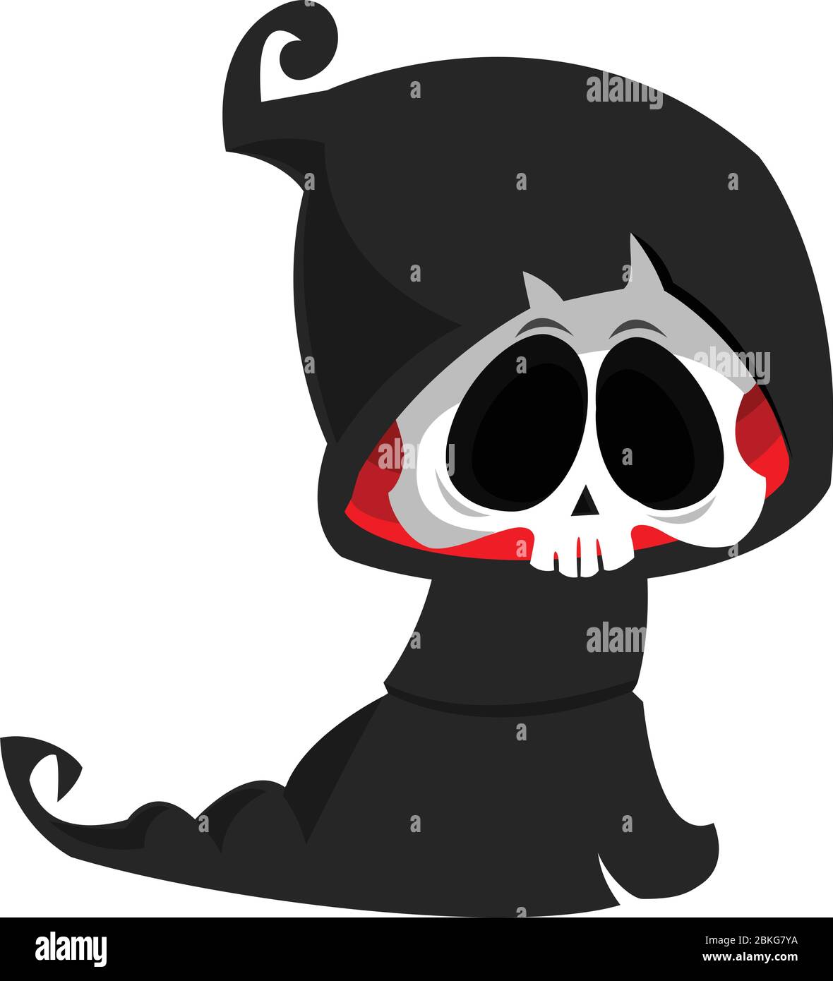 Angry cartoon grim reaper flying. Halloween death character ...