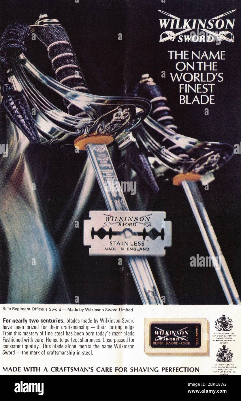 Wilkinson Sword Razor Advert Stock Photo - Alamy