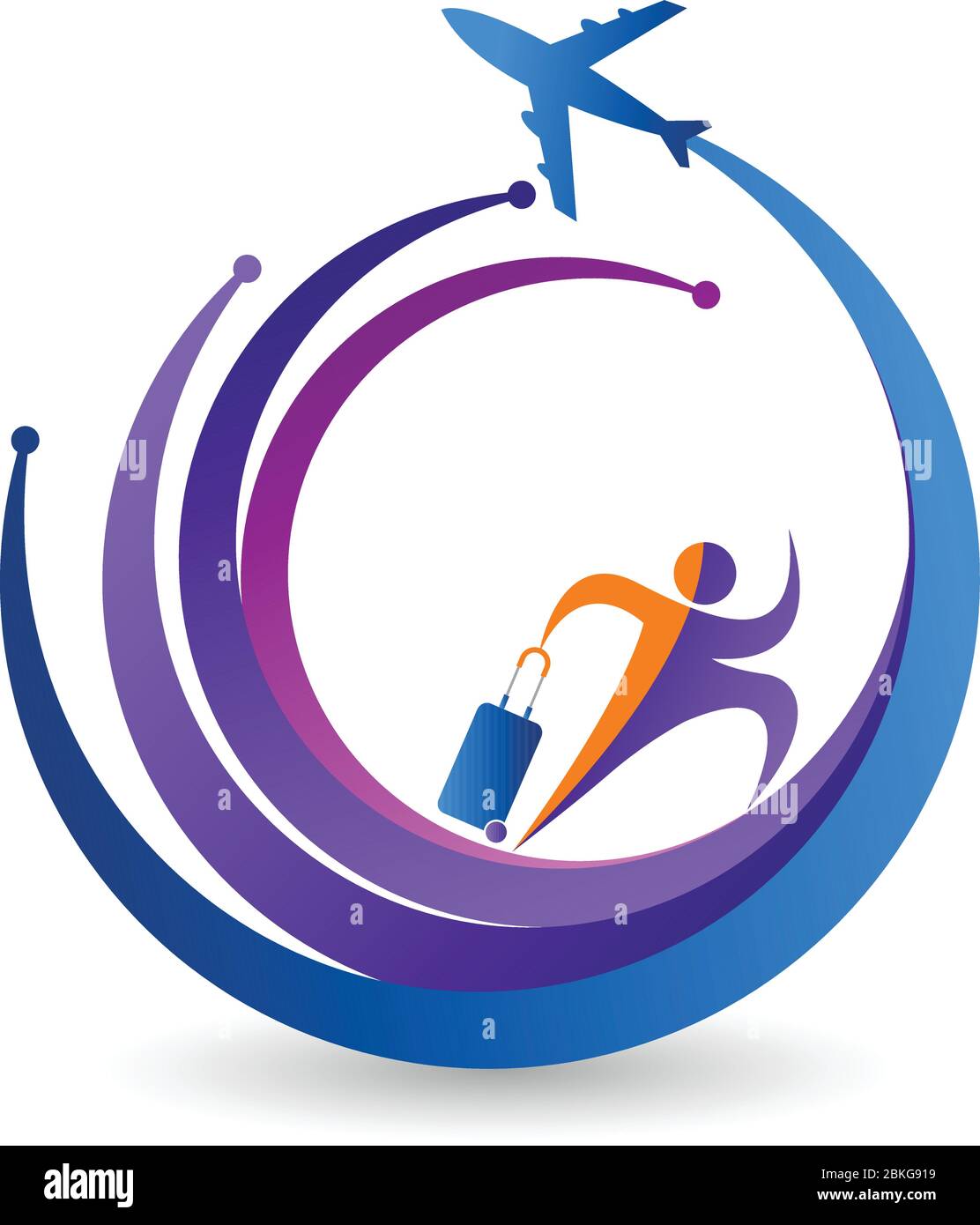 Illustration art of a travel logo with isolated background Stock Vector ...