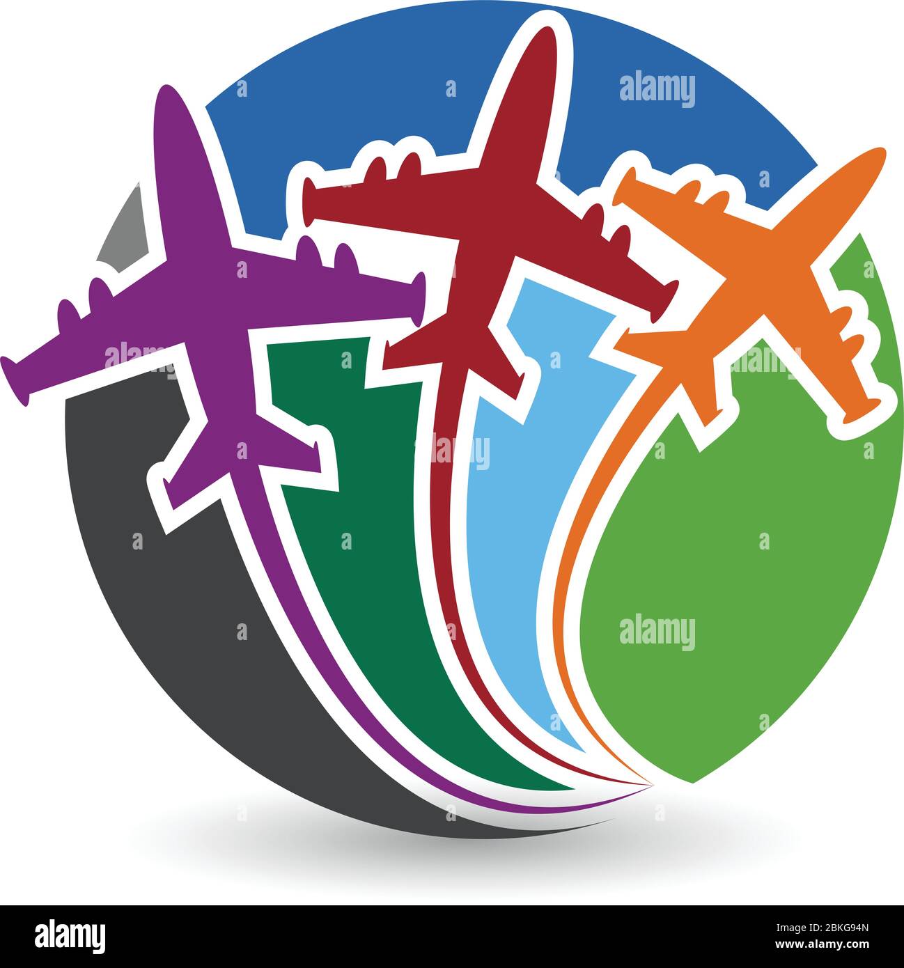 Illustration art of a plane logo with isolated background Stock Vector ...