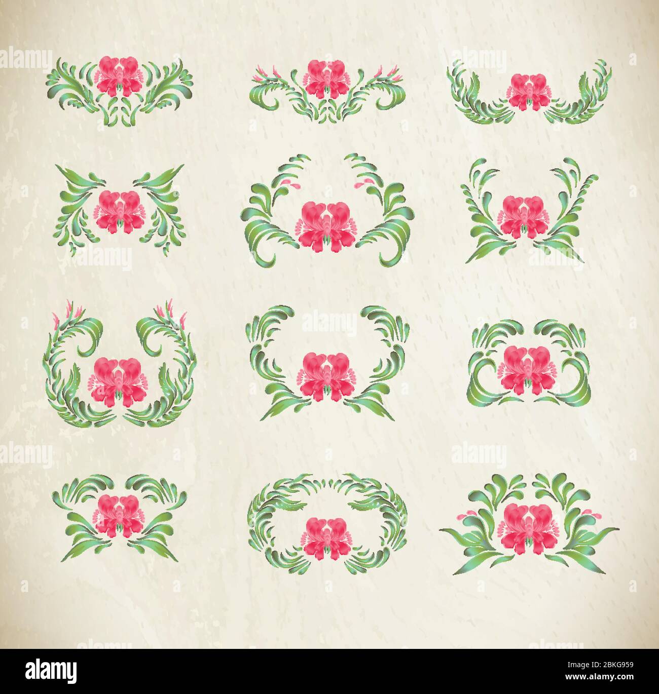 Beautiful border with flowers in vintage style. Floral ornament Stock ...