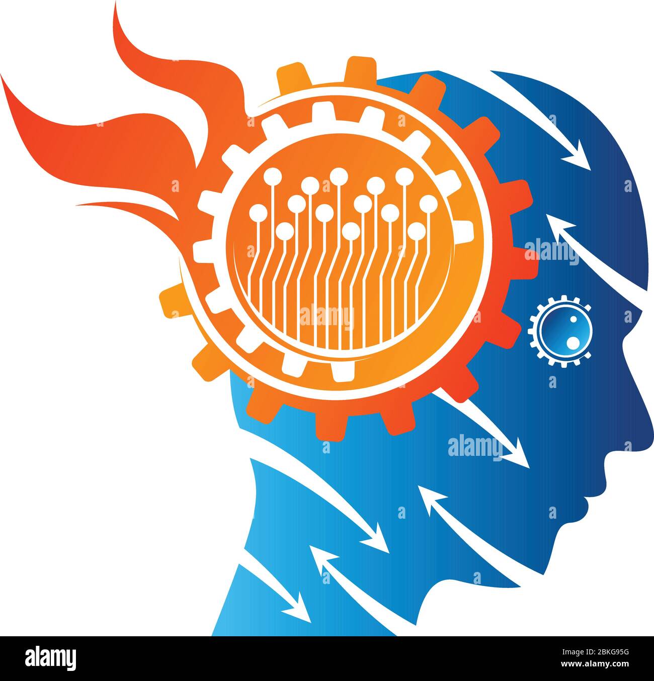 tension mind gear logo Stock Vector Image & Art - Alamy