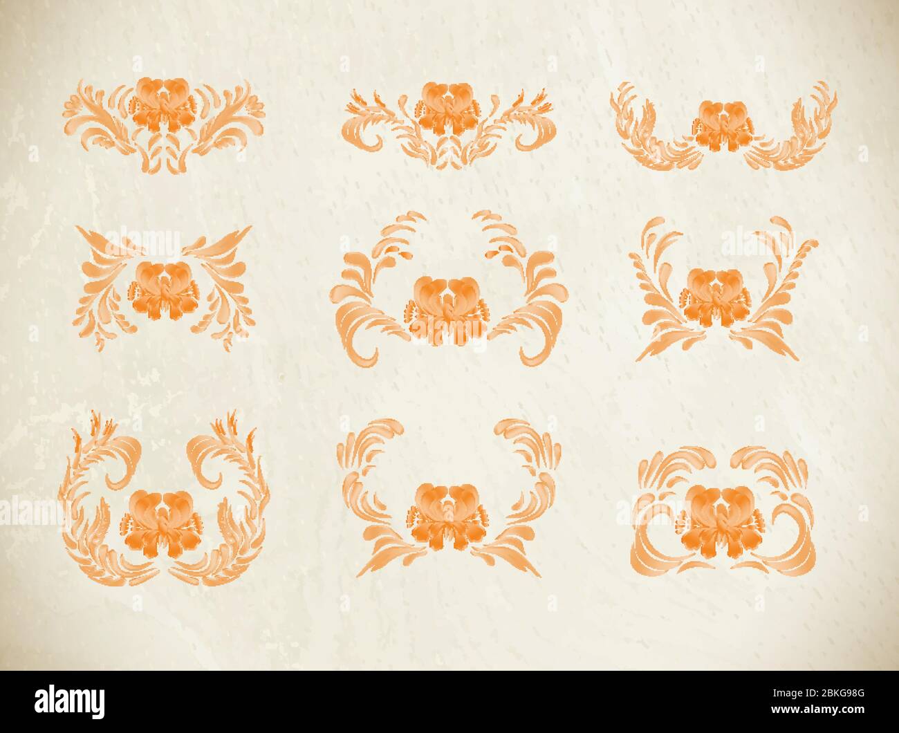 Warm orange floral motifs hi-res stock photography and images - Alamy