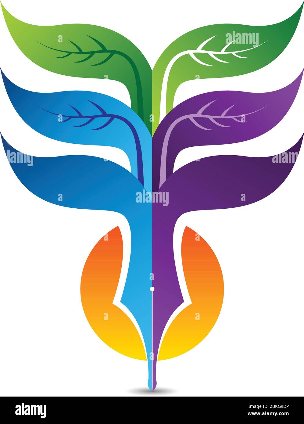 pen leaf logo Stock Vector Image & Art - Alamy