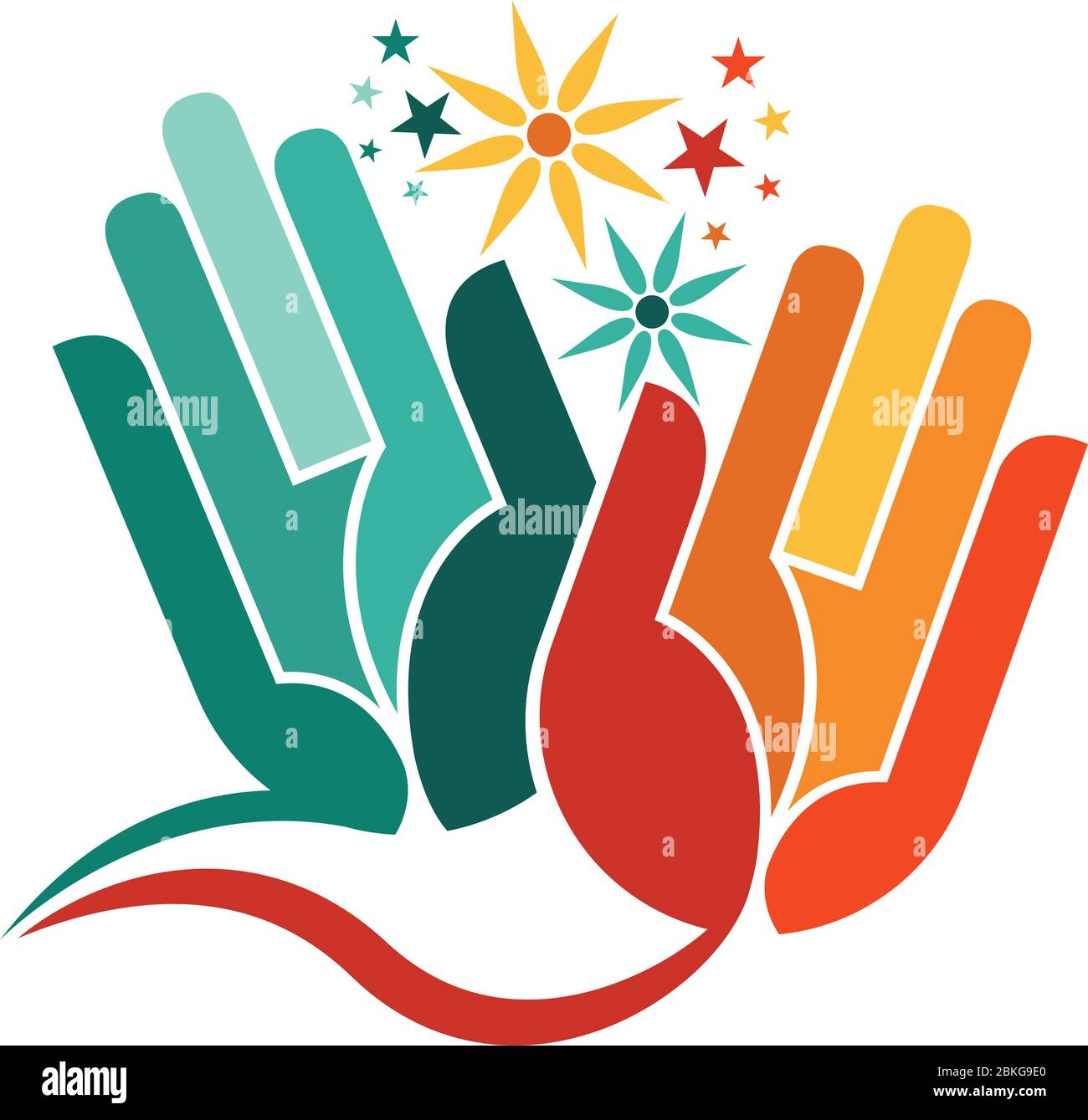 hand flower logo Stock Vector Image & Art - Alamy