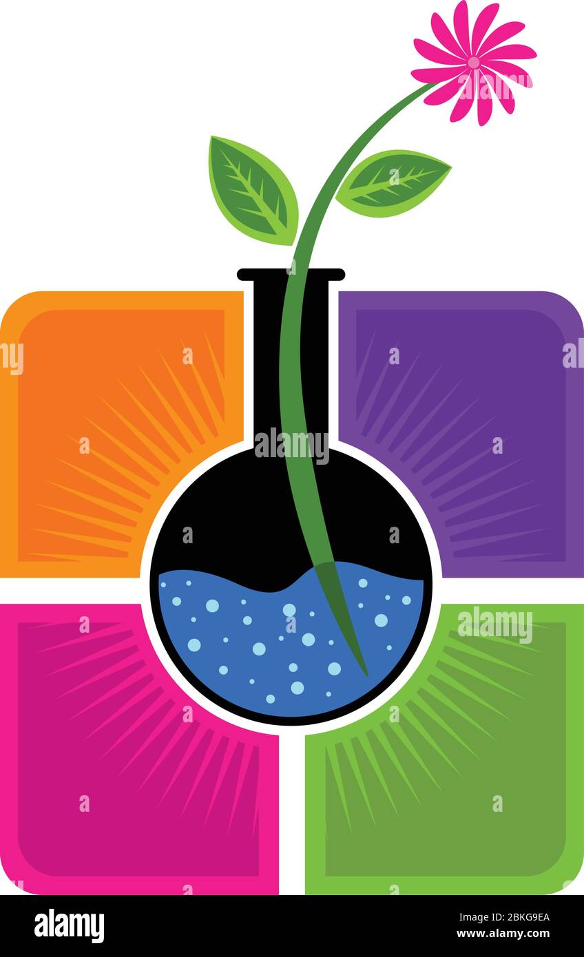 Illustration art of a laboratory leaf with liquid background Stock ...